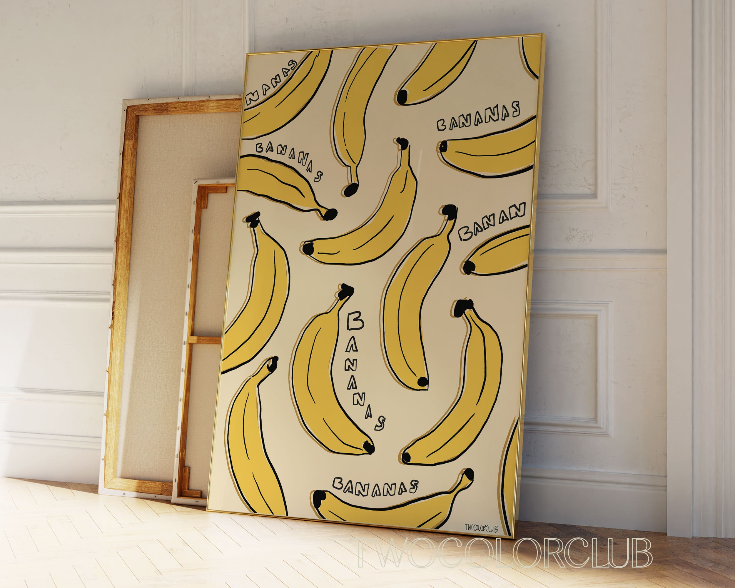 Bananas Print Digital Download Banana Wall Art Fruit Market Art Cool ...
