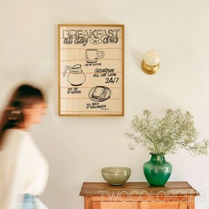 Breakfast Club Poster Digital Download, 24/7 All Day Breakfast Club Art ...