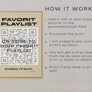 Custom QR Code Playlist Print Digital Download Spotify QR Code Playlist ...