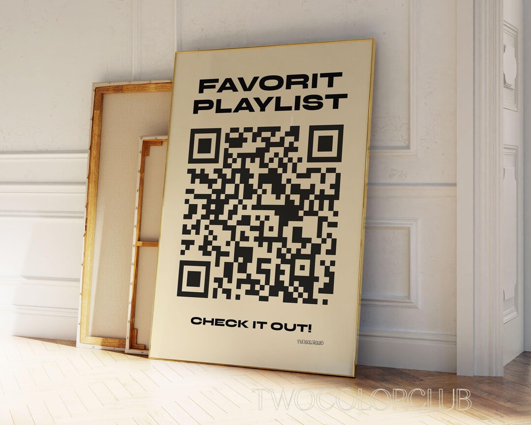 Custom QR Code Playlist Print Digital Download Spotify QR Code Playlist ...