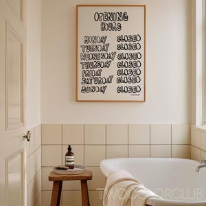 Opening Hours Print Download, Closed Wall Art Print, Weekdays Weekend ...