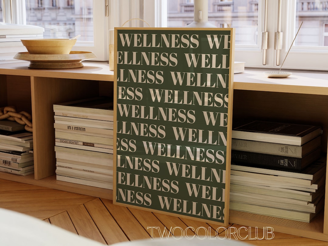 Wellness Typography Wall Art Download, Health and Wellness Wall Art ...