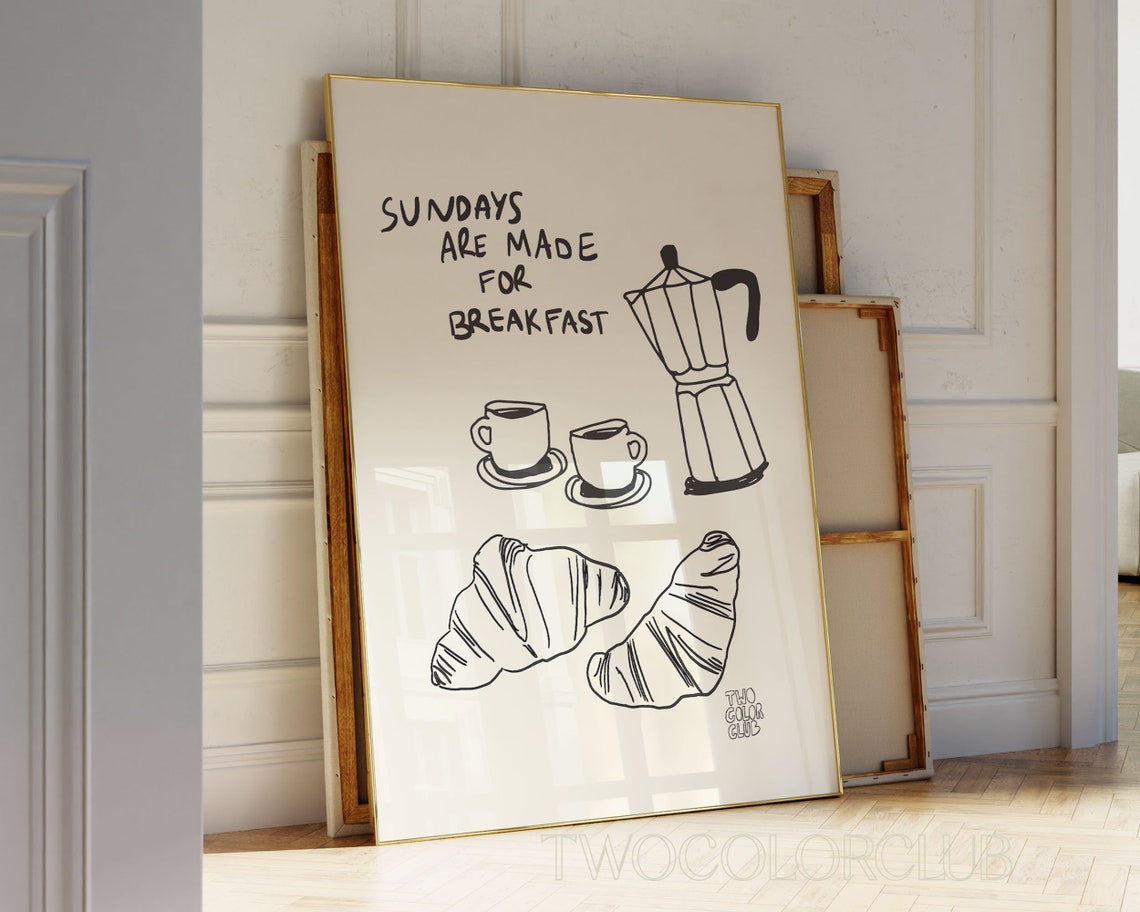 Breakfast Poster Download, Sundays Are Made for Breakfast Print, French ...
