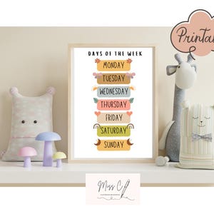 Days of the Week Printable Poster - Classroom Display, Home Schooling ...