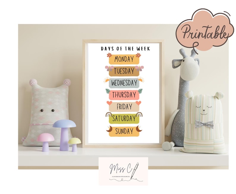 Days of the Week Printable Poster - Classroom Display, Home Schooling ...