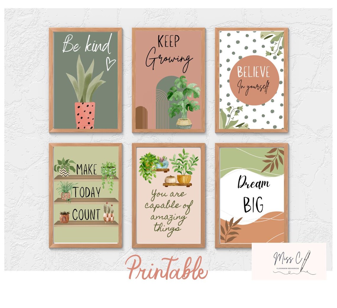 Motivational Classroom Quotes Botanical Theme Inspirational Classroom ...