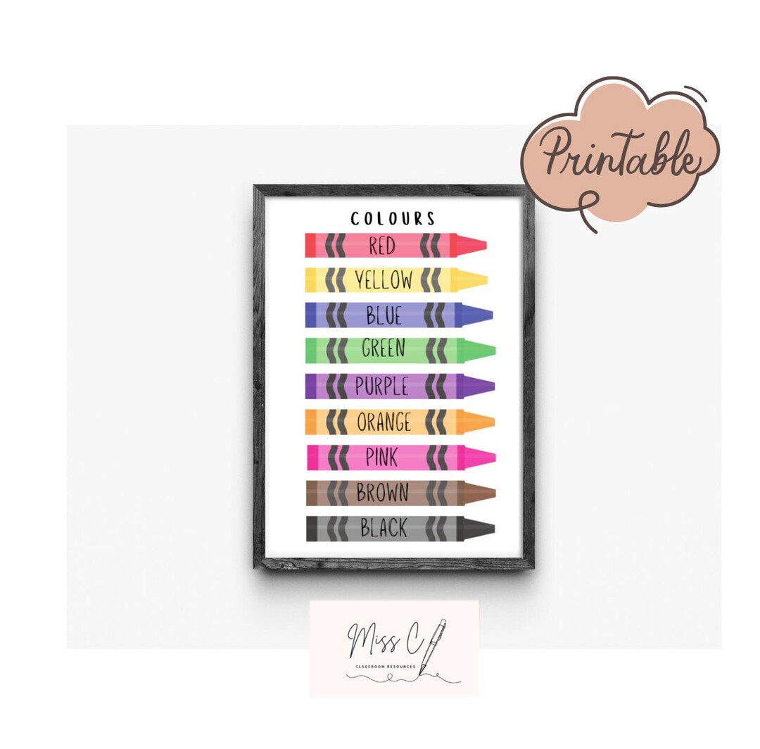 Colours Poster, Educational Poster, Classroom Decor, Kids Room, Wall ...