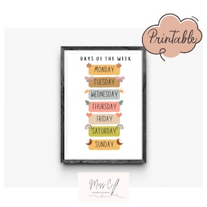 Days of the Week Printable Poster - Classroom Display, Home Schooling ...