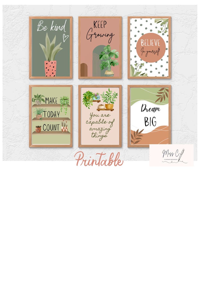 Motivational Classroom Quotes Botanical Theme Inspirational Classroom ...