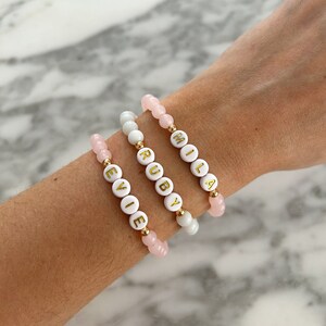 Stackable Name Bracelet With Custom Text Bracelet Woman Custom Letter ...