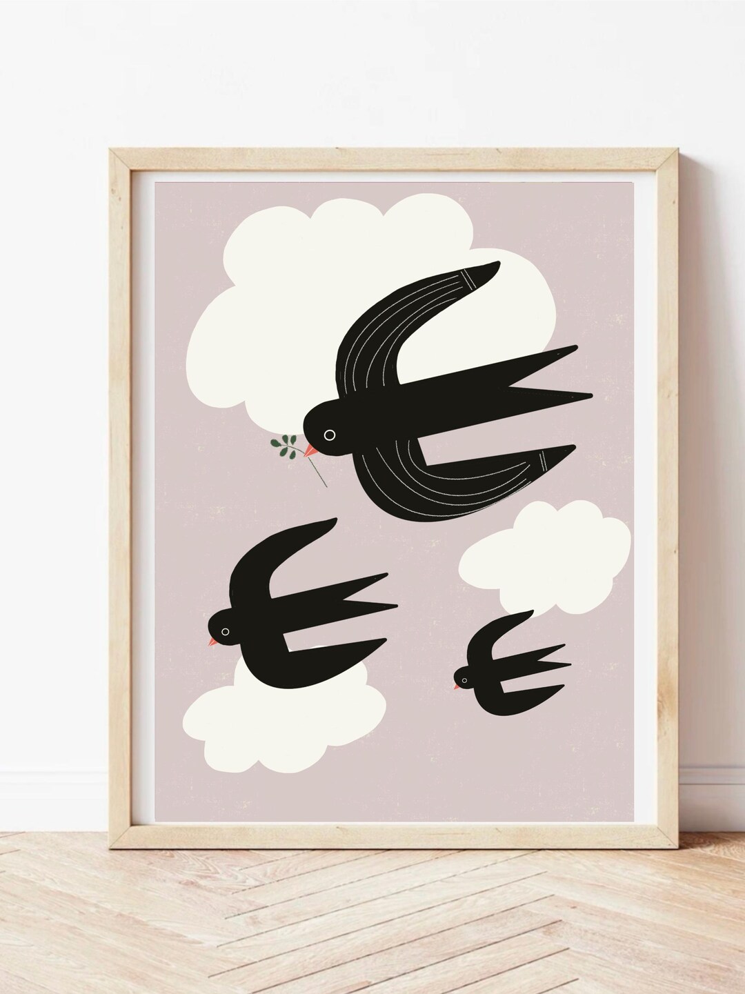 Flying Birds Art Print | Nursery Art Print | New Baby Gift Idea | Kids ...