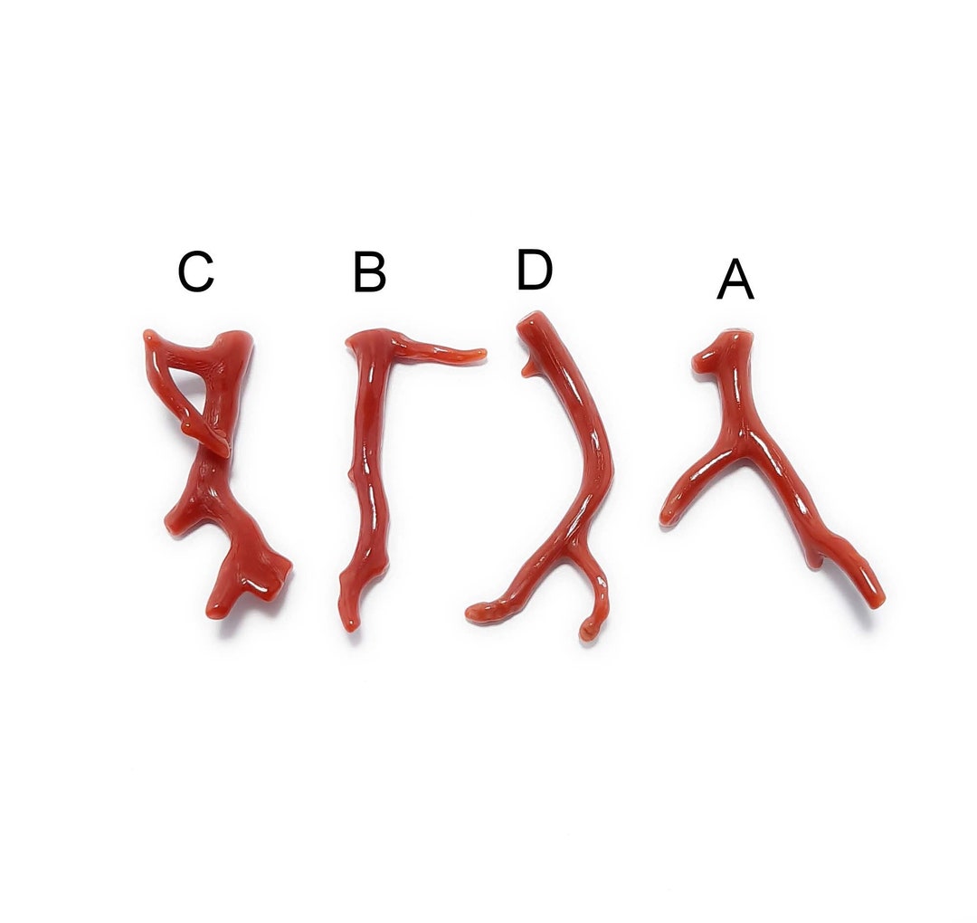 Unique 4 Pieces Natural Red Coral Rough, Branches Tree Raw Coral ...