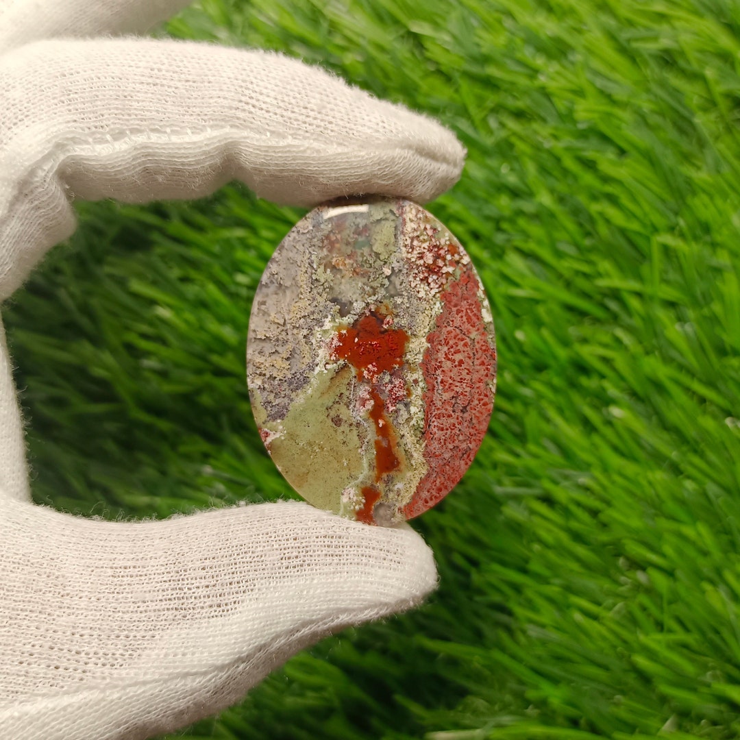 Stunning Natural Indonesian Moss Agate Ring Solid 925 Sterling Silver ...