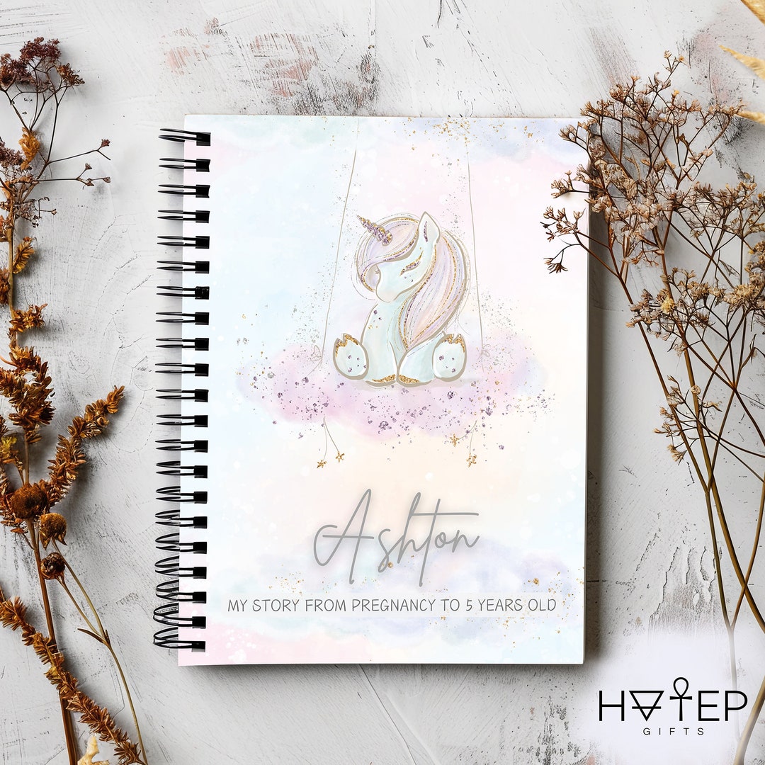 Personalized Pregnancy Story Spiral Notebook, Custom Baby Book ...