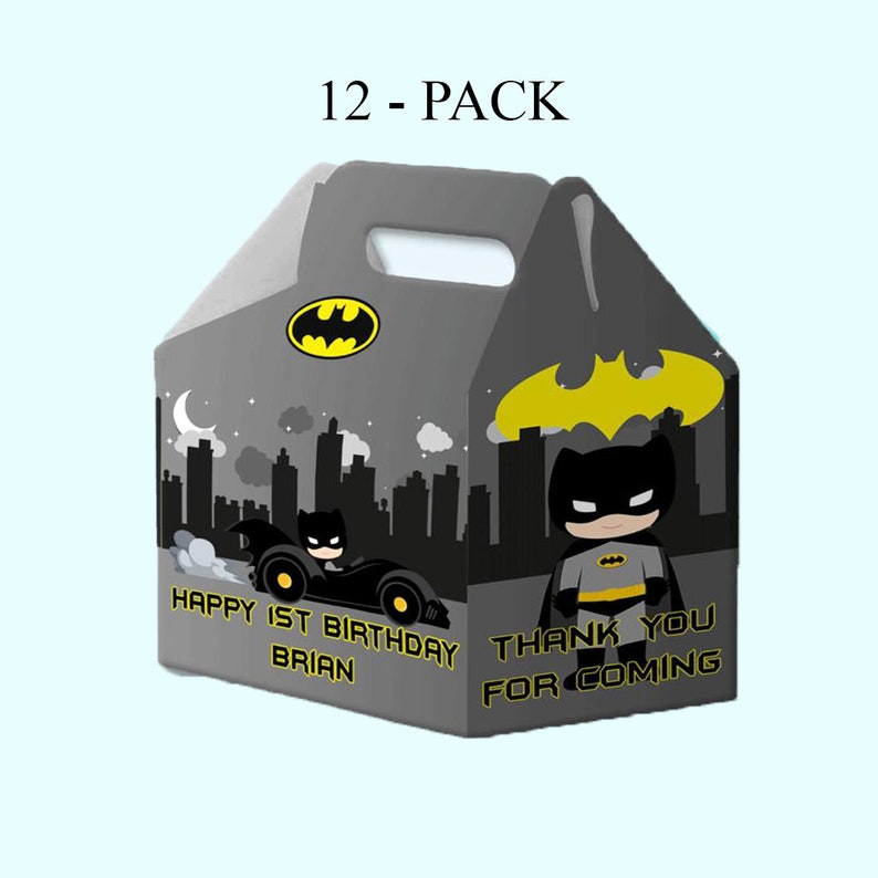 X12 Baby Batman Birthday Gable Box Luxury Favor Box Your Own Text - Etsy