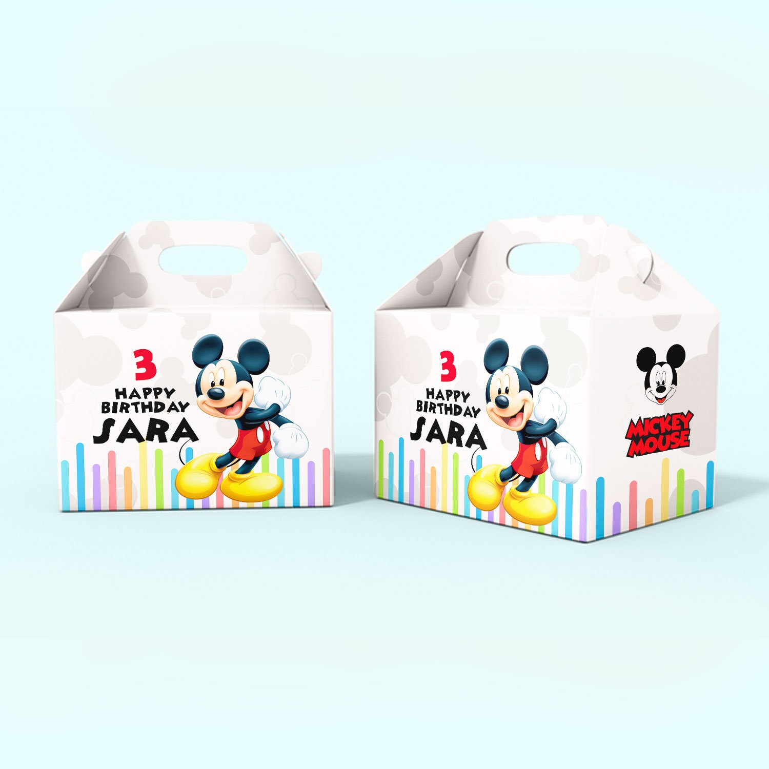 Mickey Birthday Gable Box | Luxury Favor Box | Your Own Text | X12 - Etsy