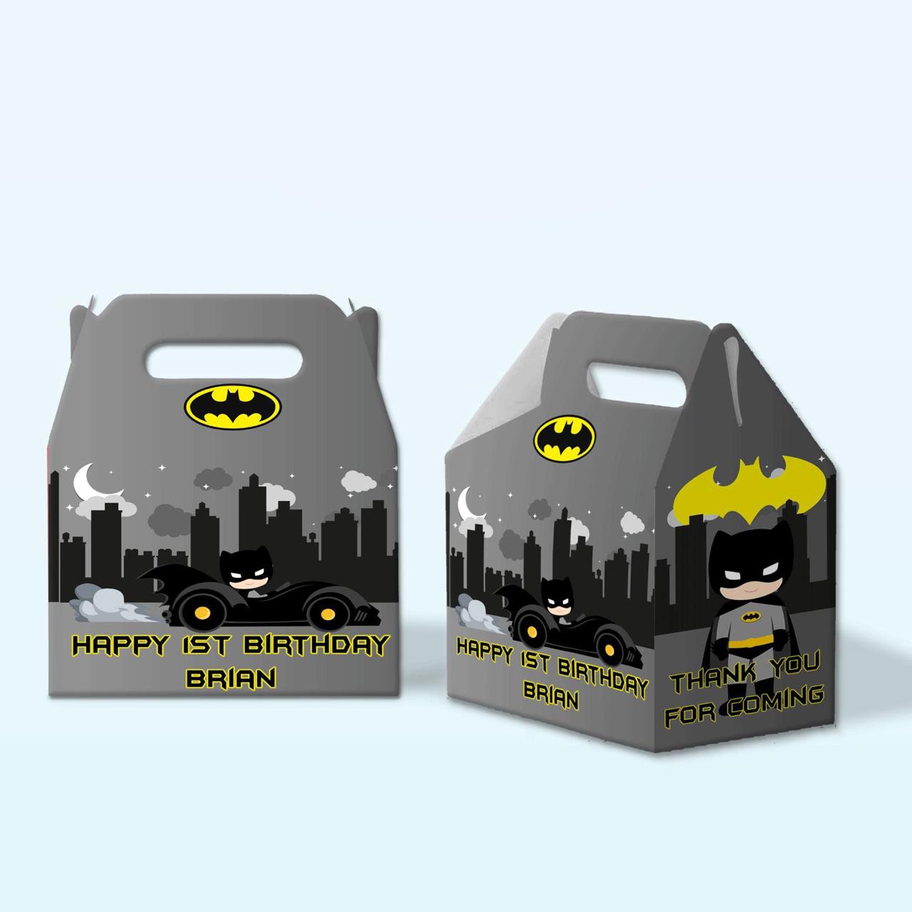 X12 | Baby Batman Birthday Gable Box | Luxury Favor Box | Your Own Text ...