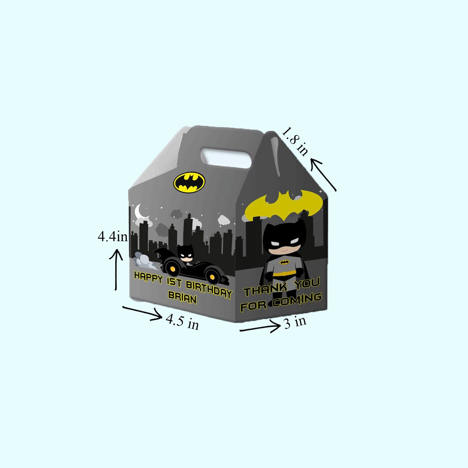 X12 Baby Batman Birthday Gable Box Luxury Favor Box Your Own Text - Etsy