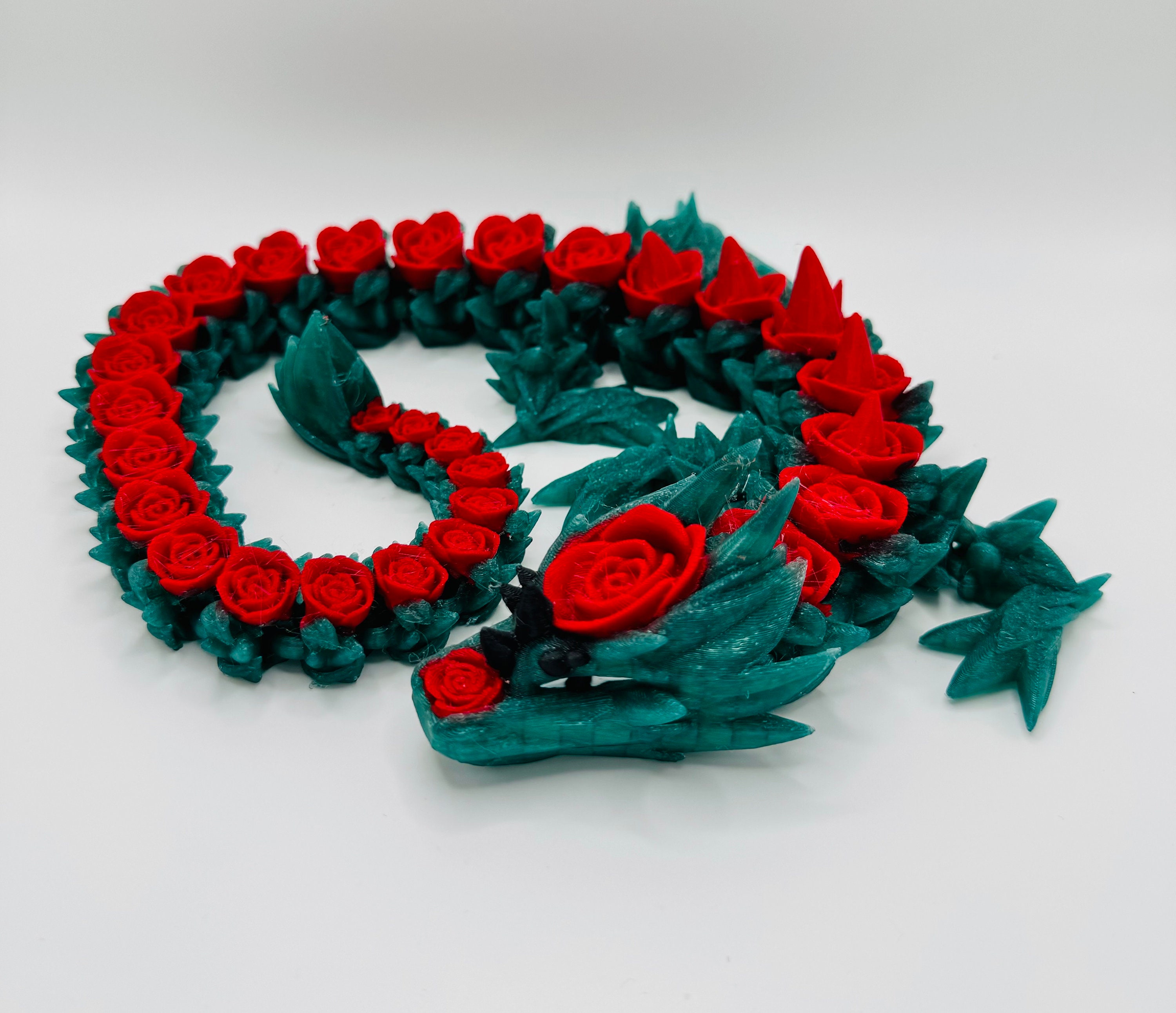 Ruby Red Rose Dragon 3D Printed - Etsy