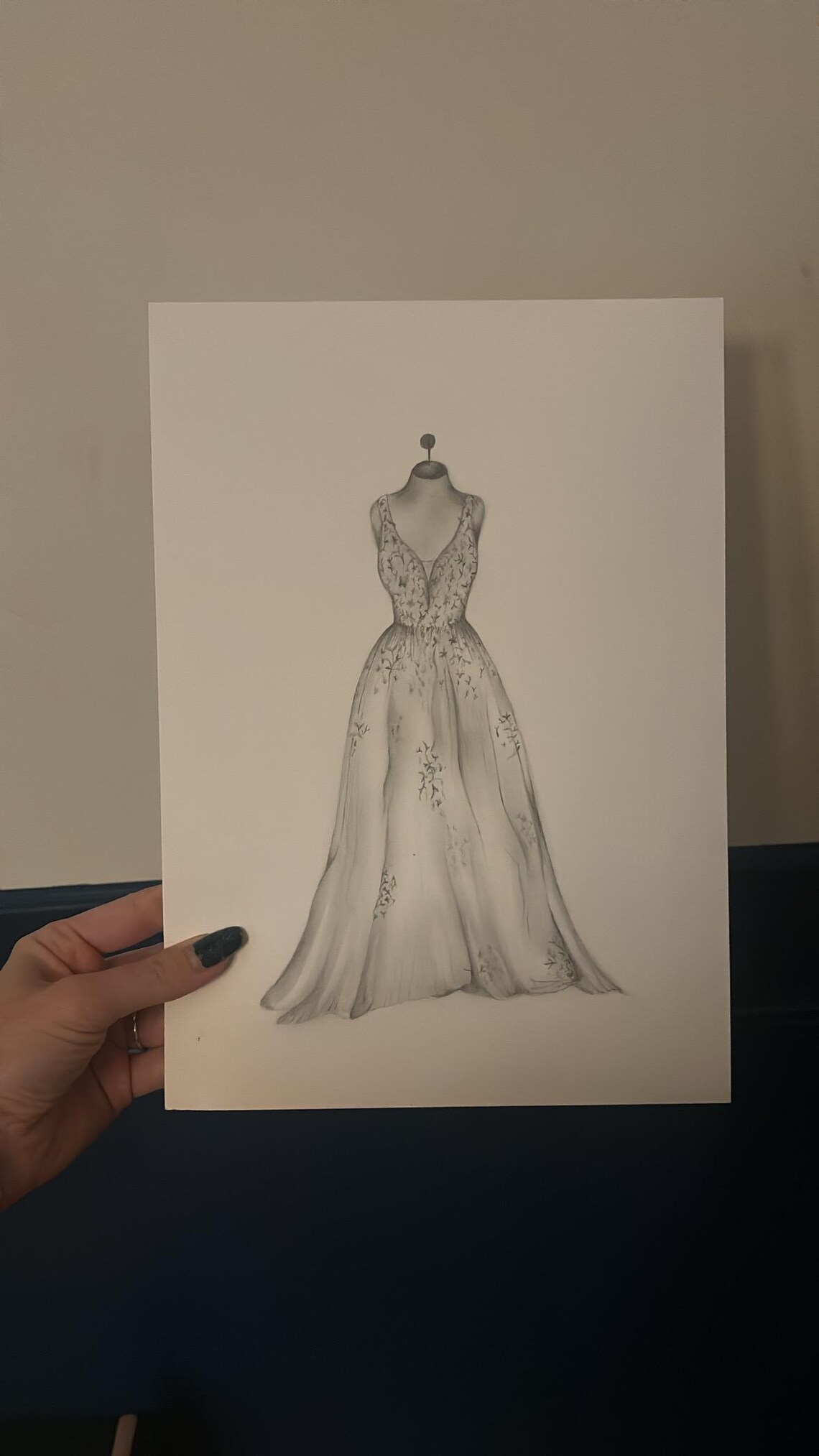 OPENING OFFER* Hand Drawn Personalised Wedding Dress Pencil Drawing - Etsy