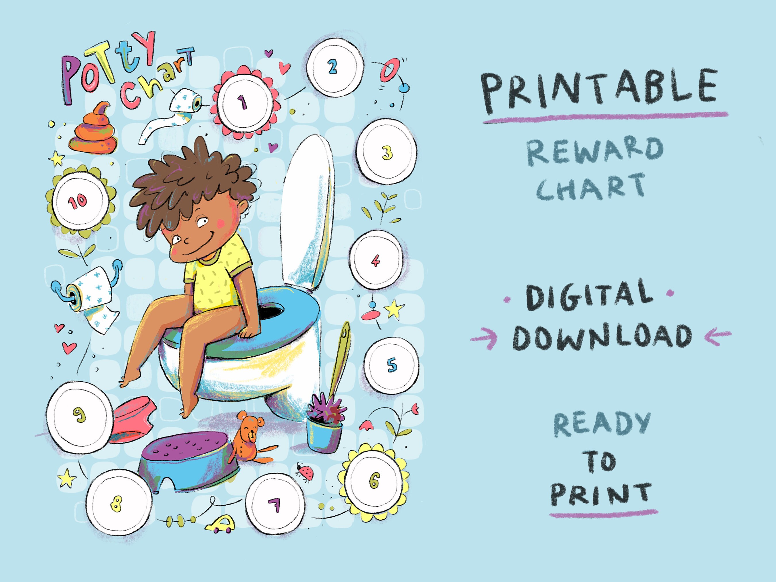 Printable Potty Reward Chart for Children: Download the PDF or - Etsy ...