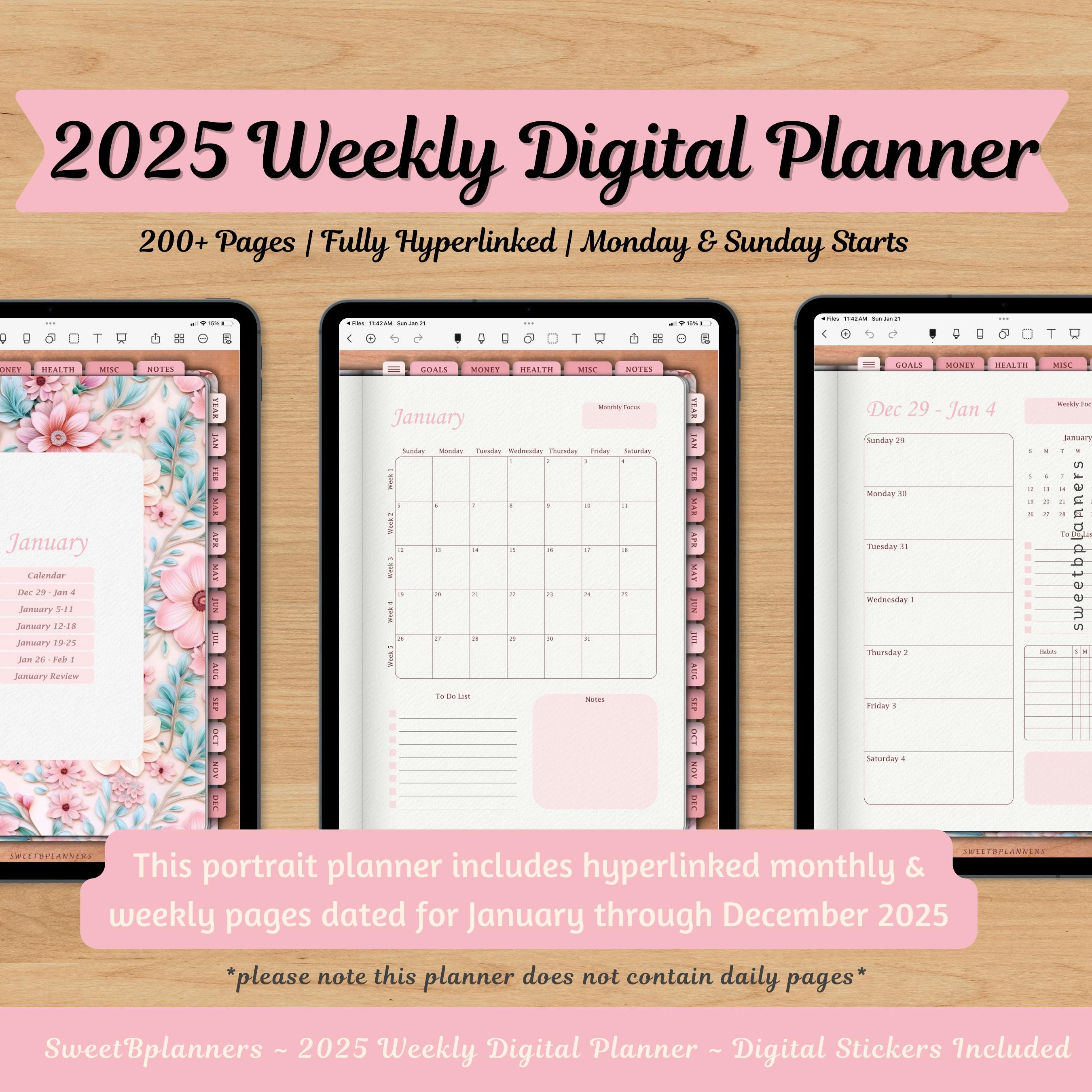2025 Digital Planner, Goodnotes Planner, Noteshelf Planner, Digital ...
