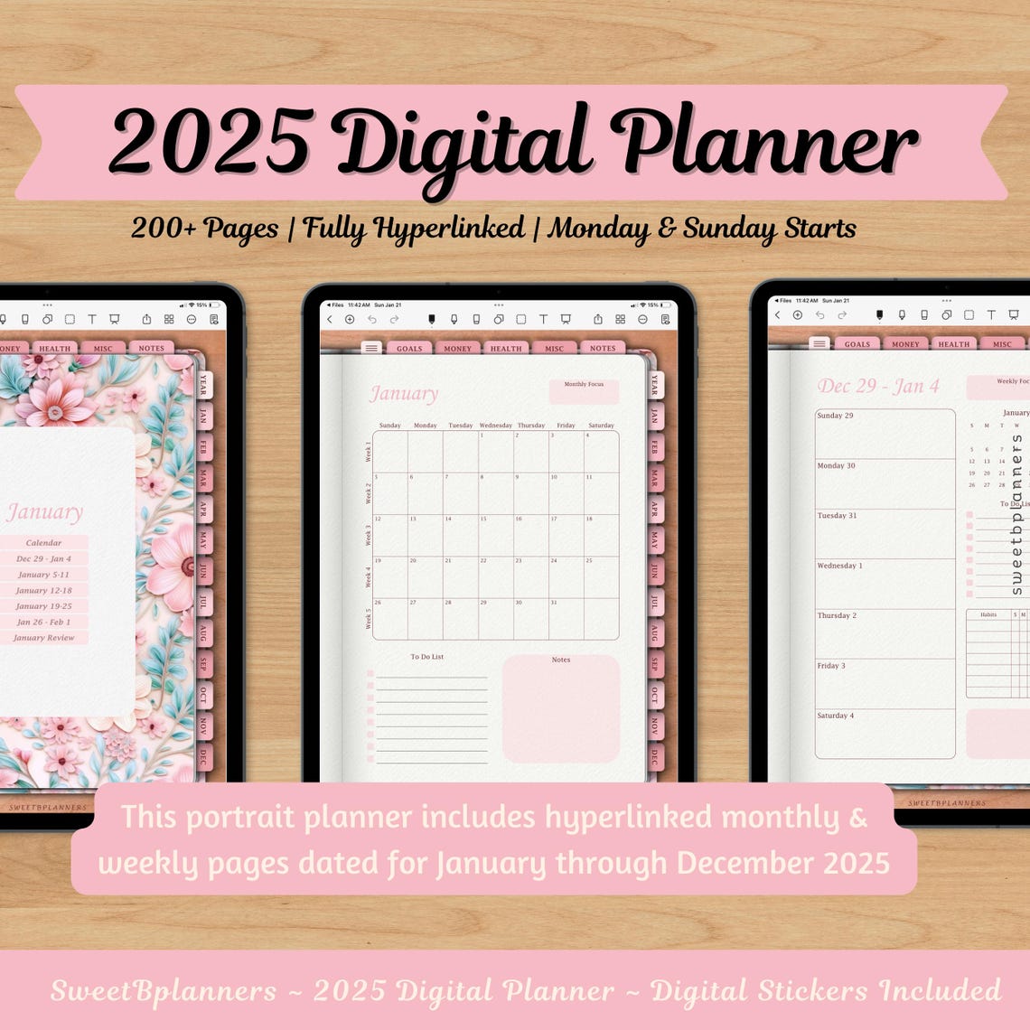 2025 Digital Planner, Goodnotes Planner, Noteshelf Planner, Digital ...