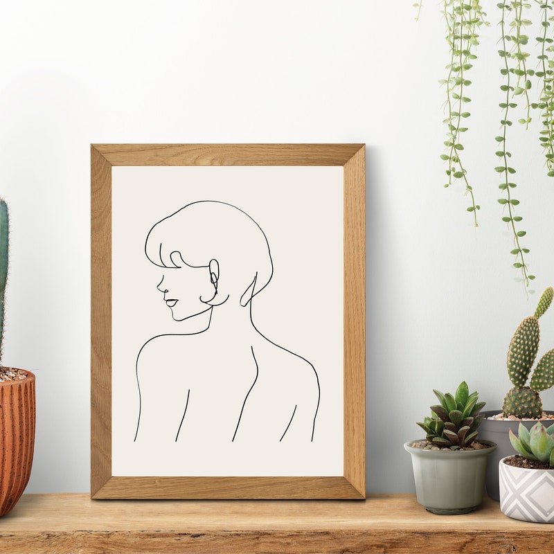 Women From Behind Line Art - Etsy
