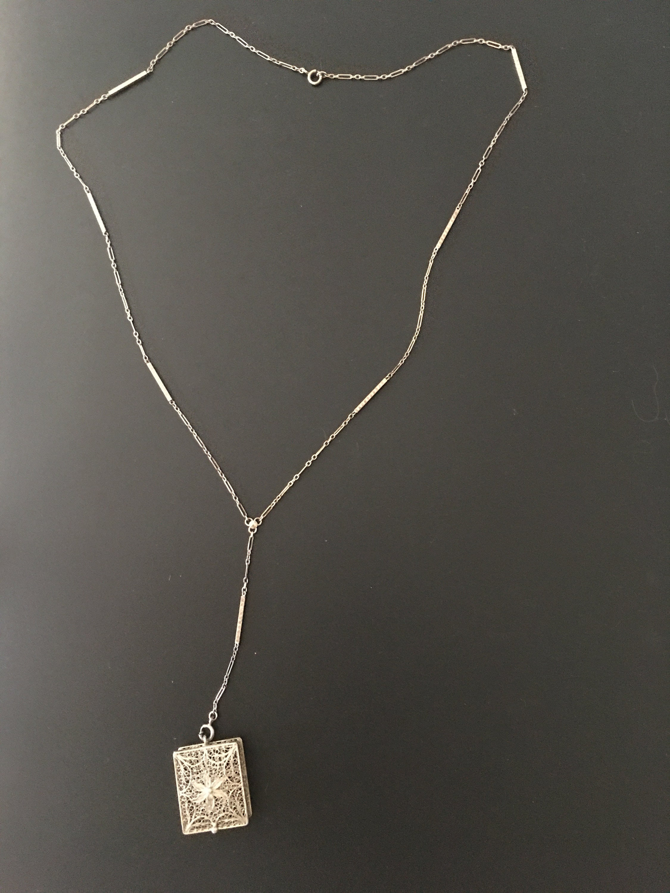 Antique Necklace Silver Filigree Pendant Jewelry - Etsy