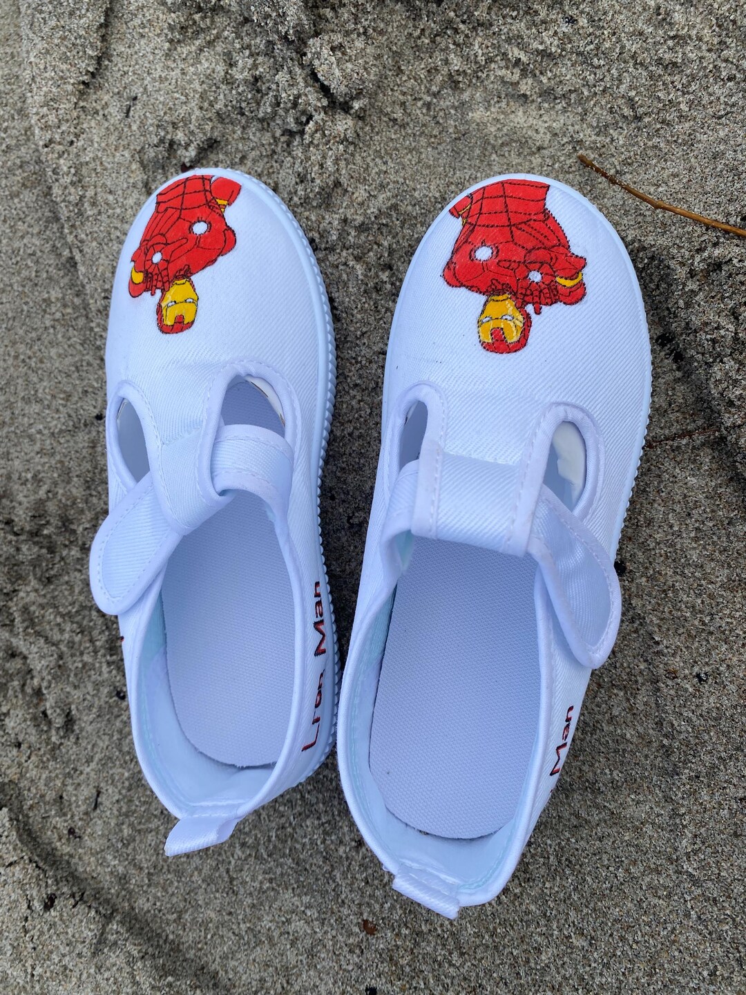 Hand Painted Iron Man Kids' Shoes - Etsy