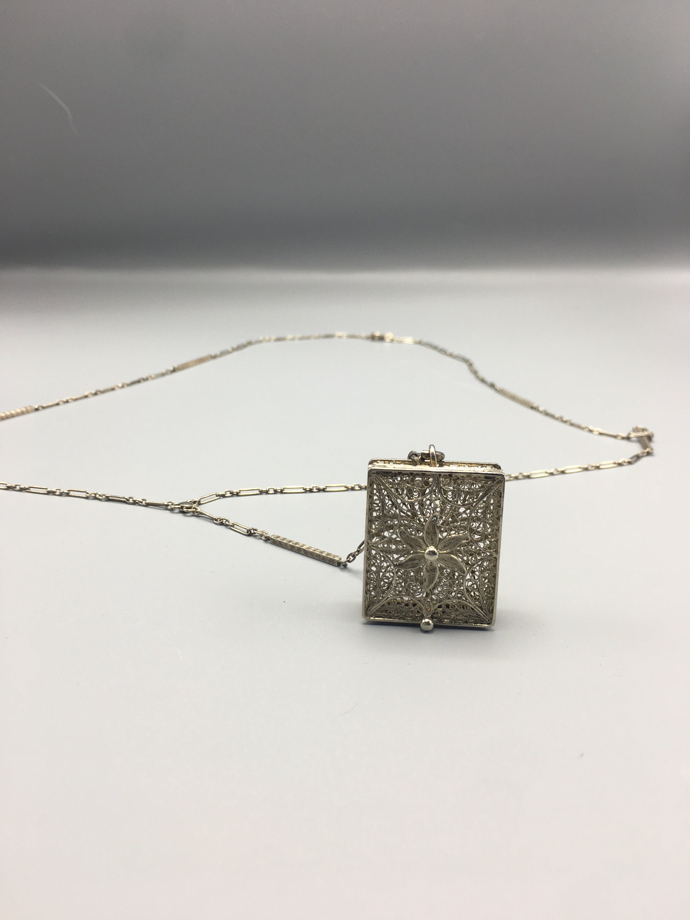 Antique Necklace Silver Filigree Pendant Jewelry - Etsy