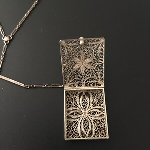 Antique Necklace Silver Filigree Pendant Jewelry - Etsy