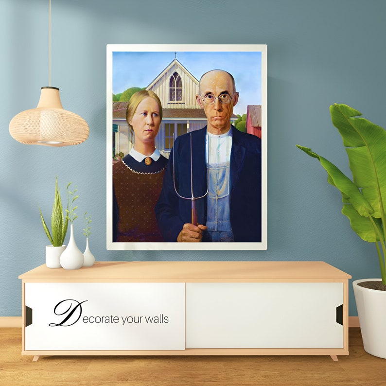 American Gothic 1930 Famous Painting. , Wall Art - Etsy