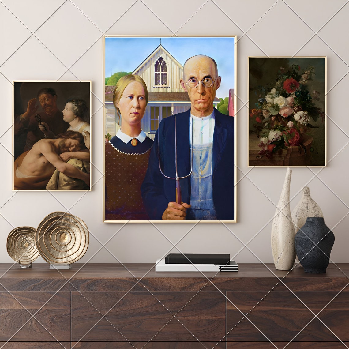 American Gothic 1930 Famous Painting. , Wall Art - Etsy