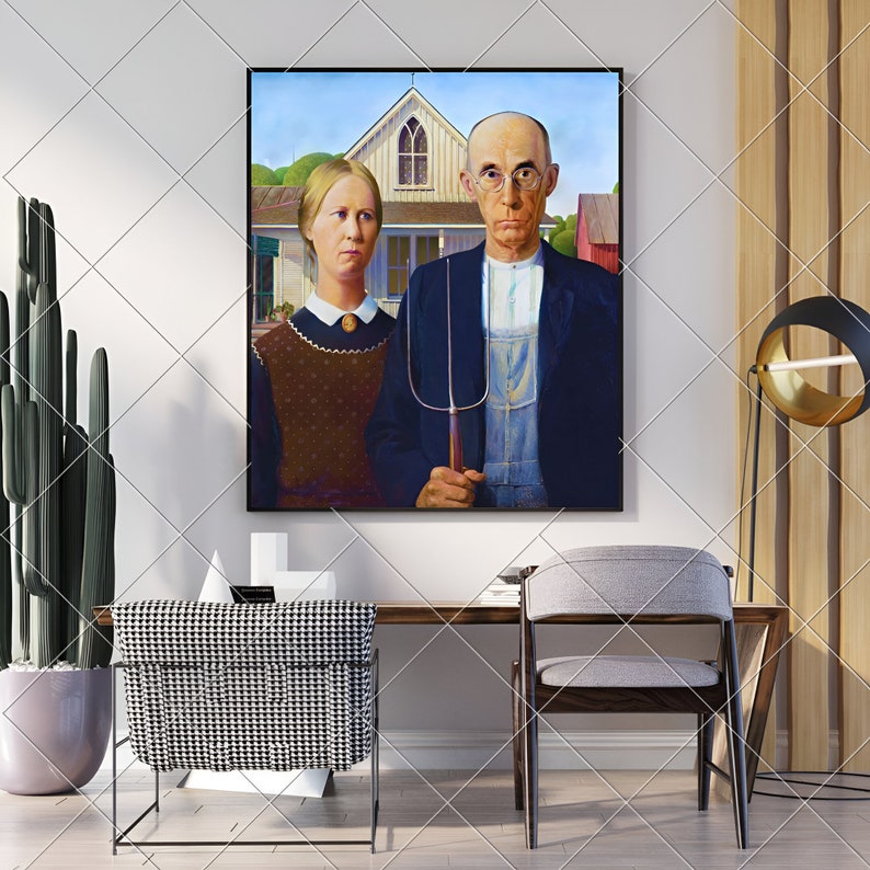 American Gothic 1930 Famous Painting. , Wall Art - Etsy