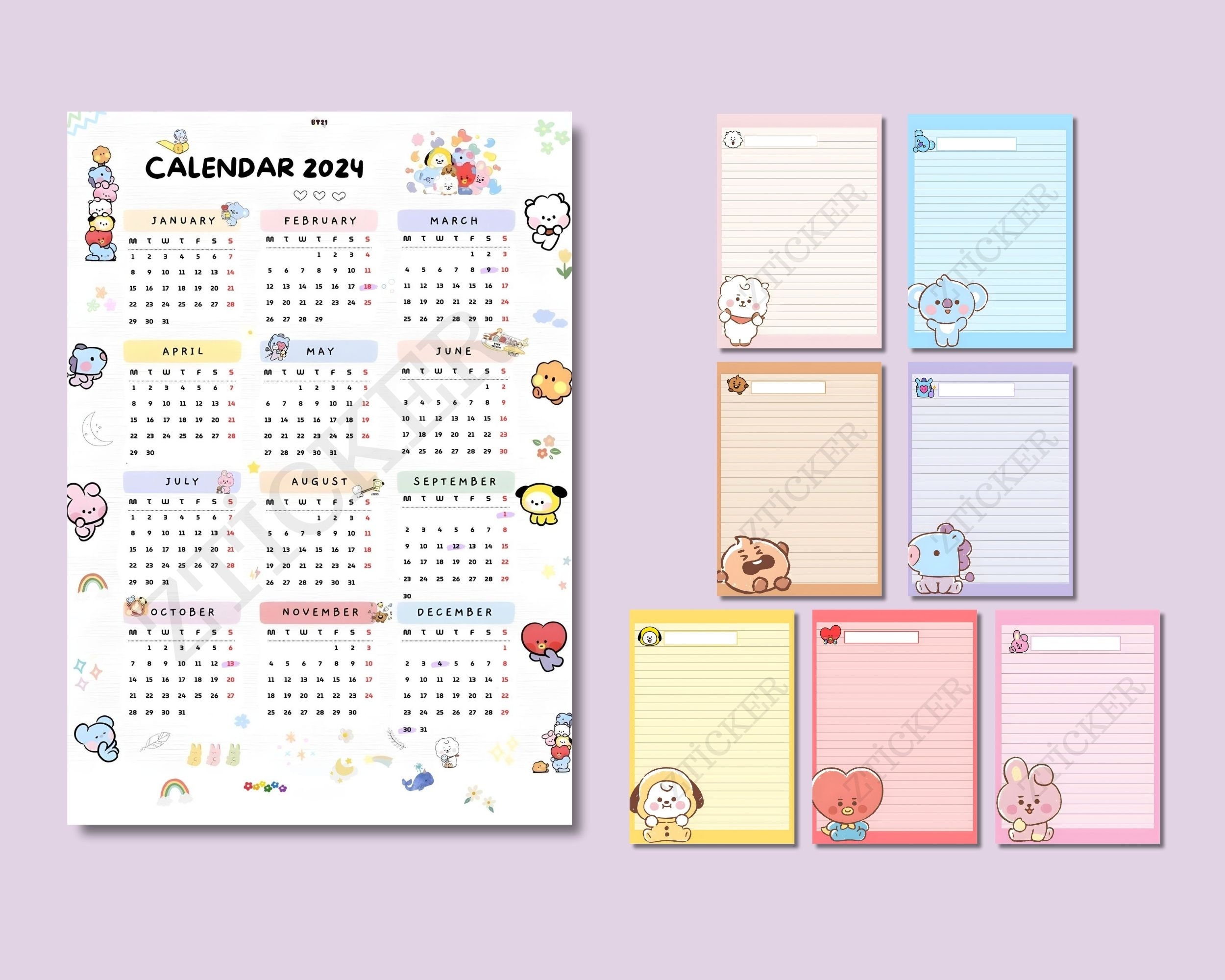 BTS Planner Bts Planner Set Bts Daily Planner Bts Weekly Planner Bts ...