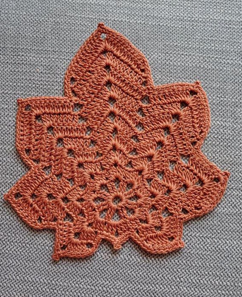 Handmade Crochet Maple Leaf Coasters Set, Fall Coaster Set, Autumn ...