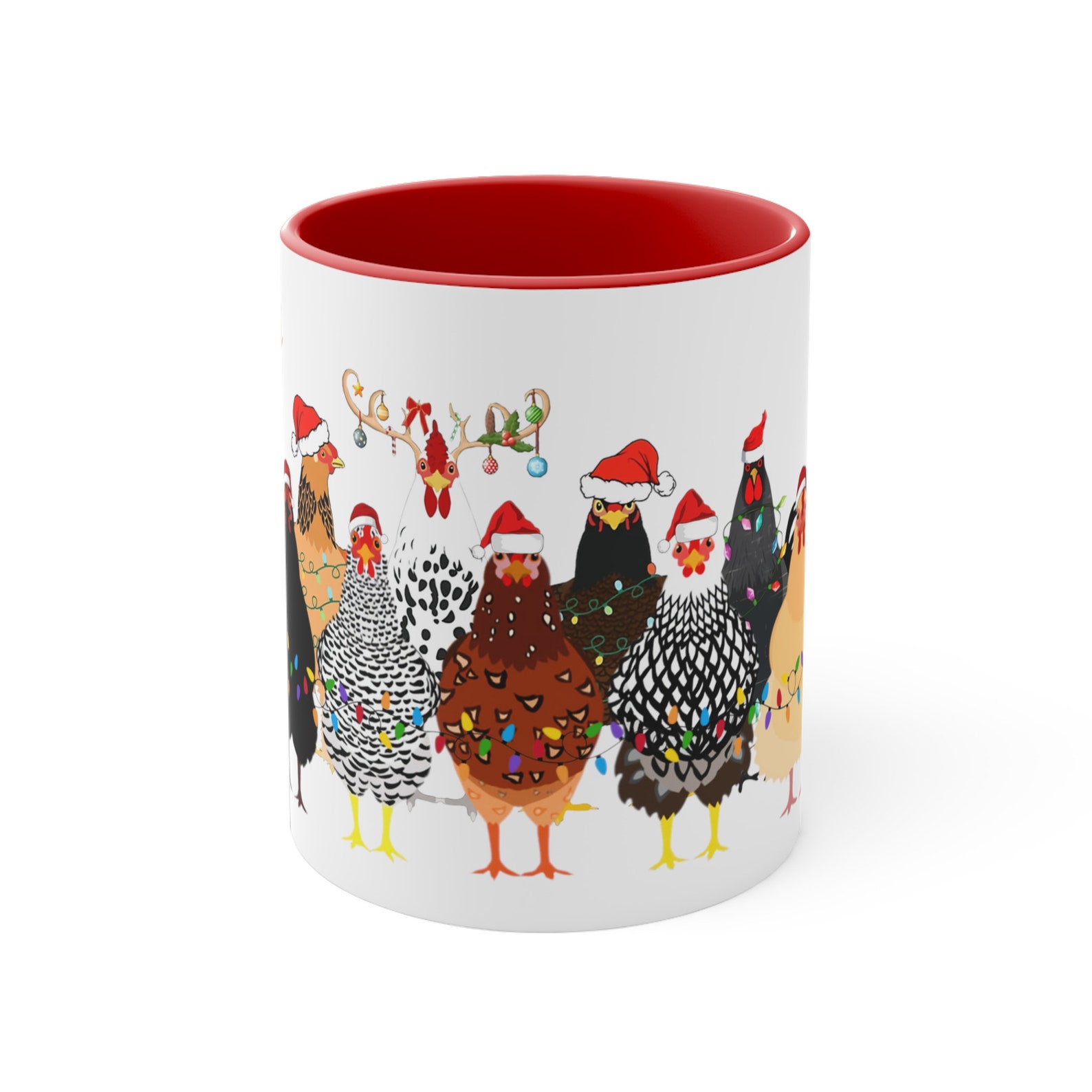 Cute Christmas Chickens Mug, Christmas Coffee Mug, Funny Christmas ...