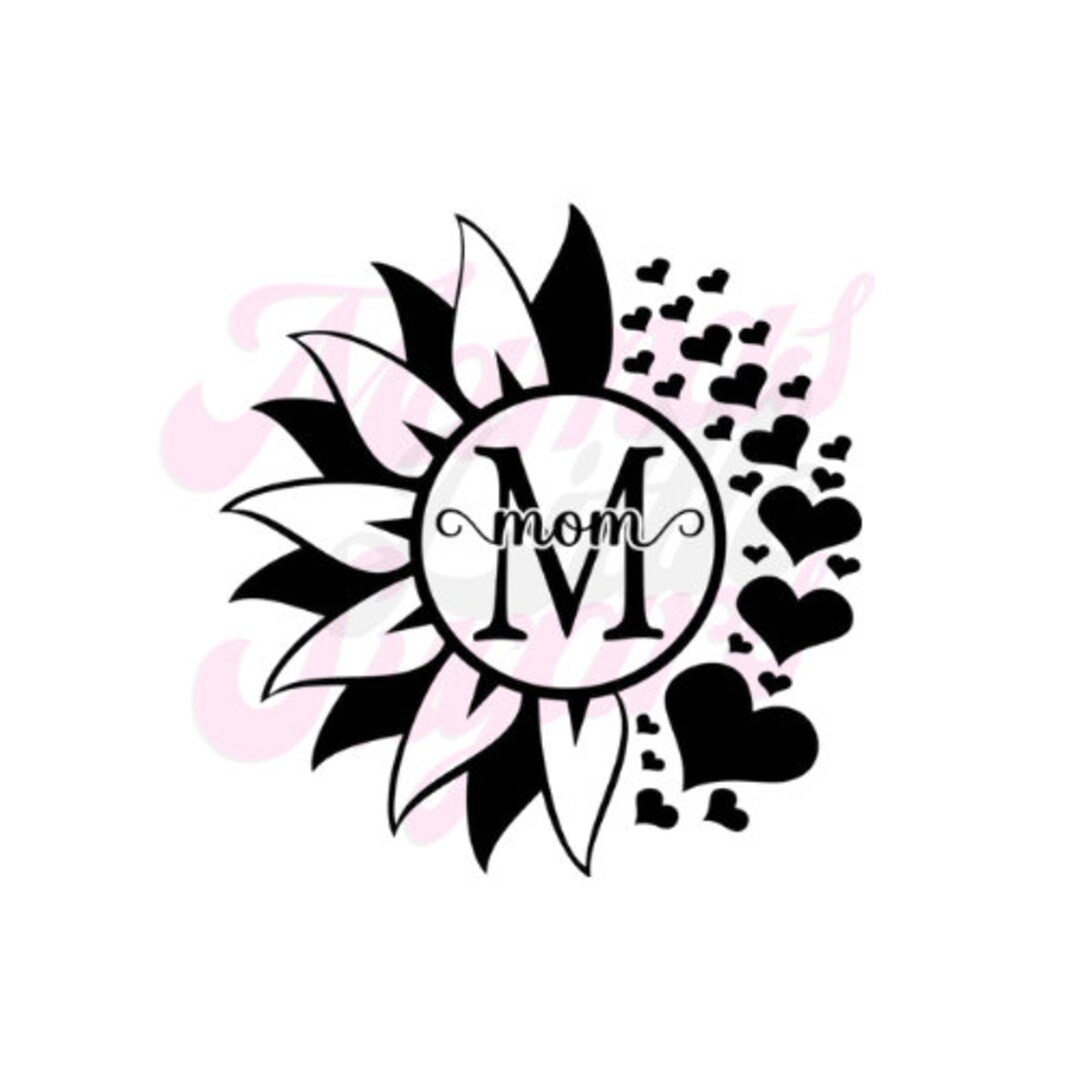 Mom Flower Hearts Decal Vinyl Sticker Etsy