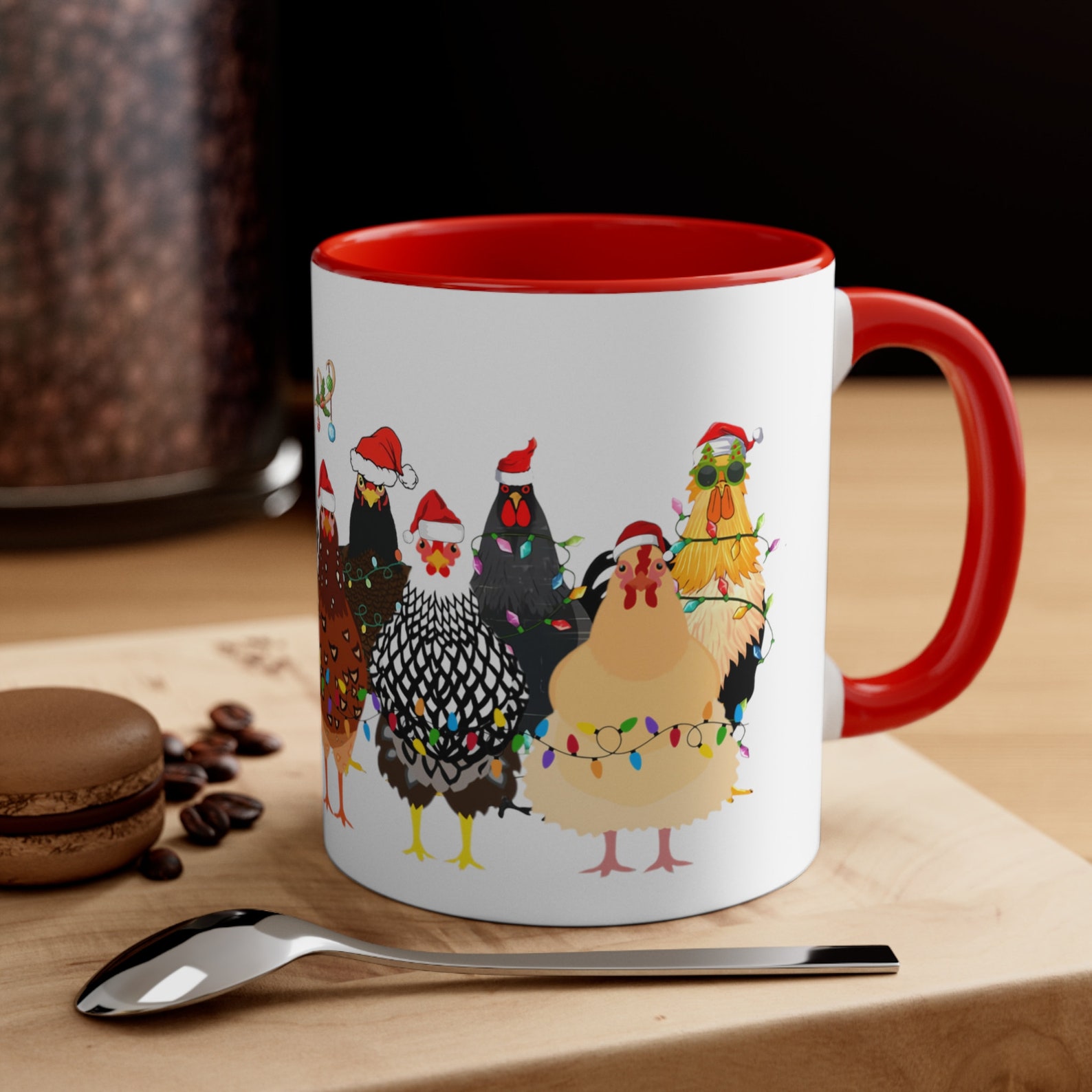 Cute Christmas Chickens Mug, Christmas Coffee Mug, Funny Christmas ...