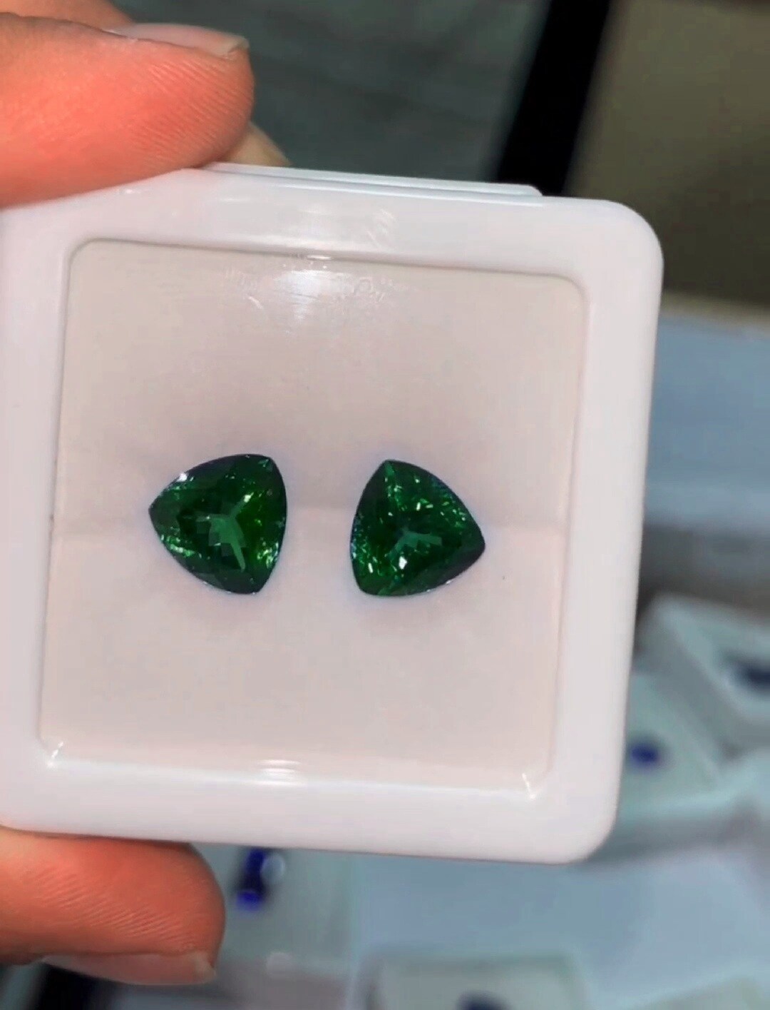 Natural Tsavorite Garnet 7 MM Trillion Pair High Quality and Color ...