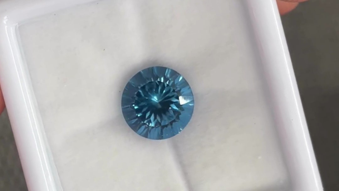 Natural Blue London Topaz Round Concave Cut Gems for Ring - Etsy