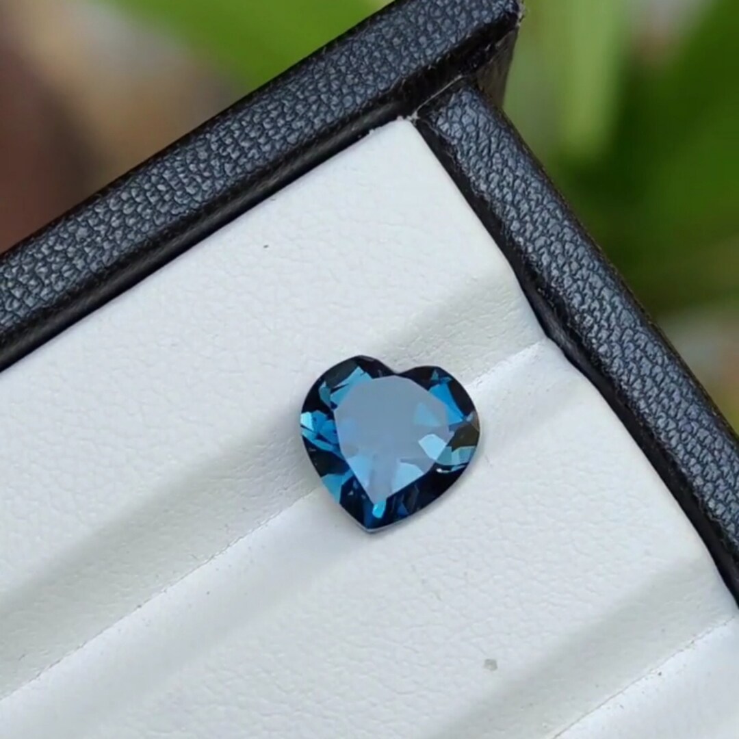 Natural Blue London Topaz Heart Shape London Blue Topaz - Etsy
