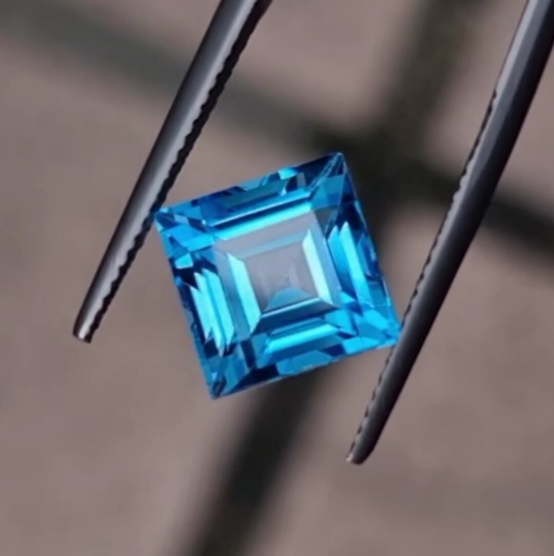 Natural Blue Topaz Square Prince Cut High Color and Quality Gemstone ...