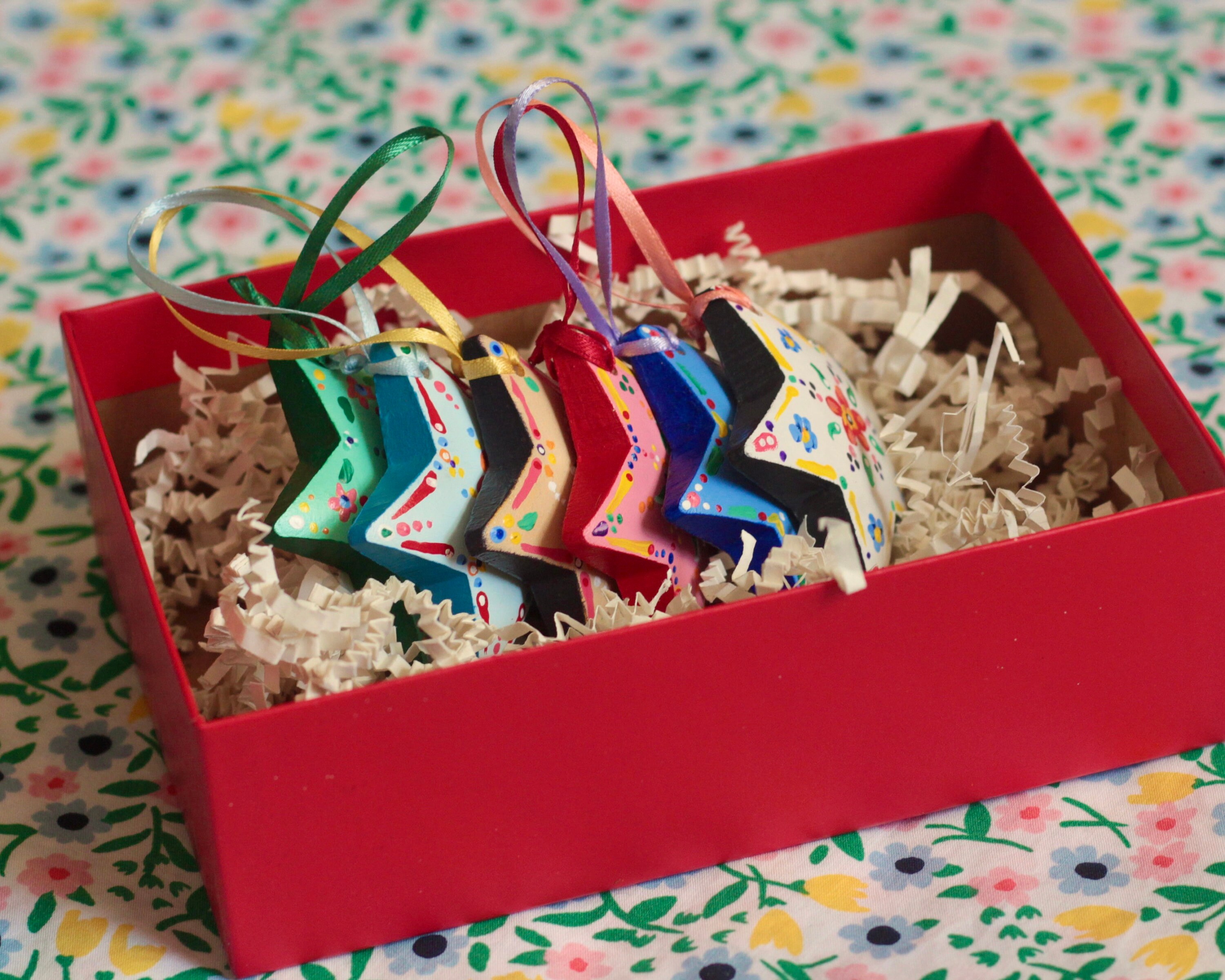 Handpainted Folk Art Wooden Star Ornaments Personalization Available - Etsy
