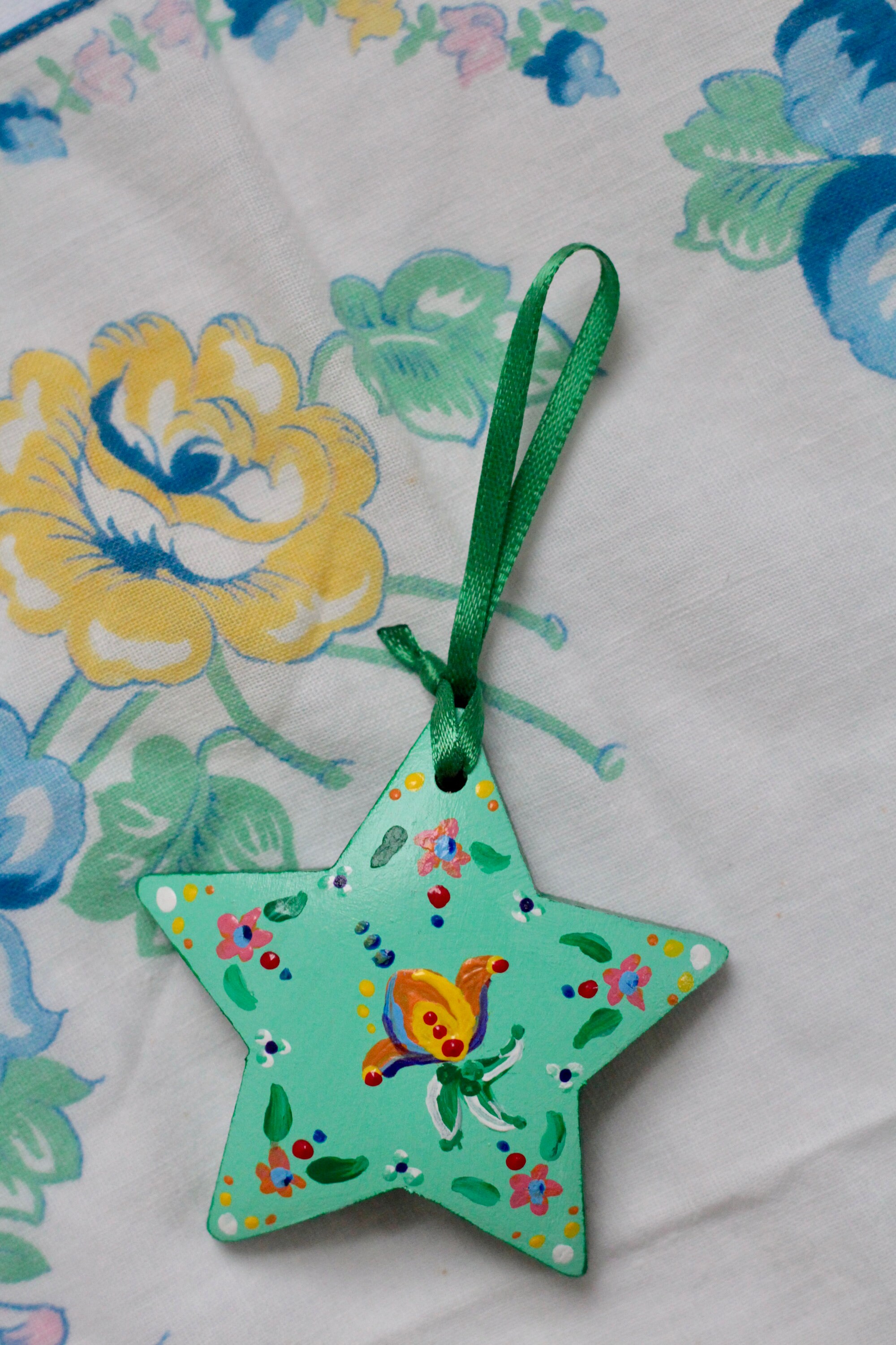 Handpainted Folk Art Wooden Star Ornaments Personalization Available - Etsy