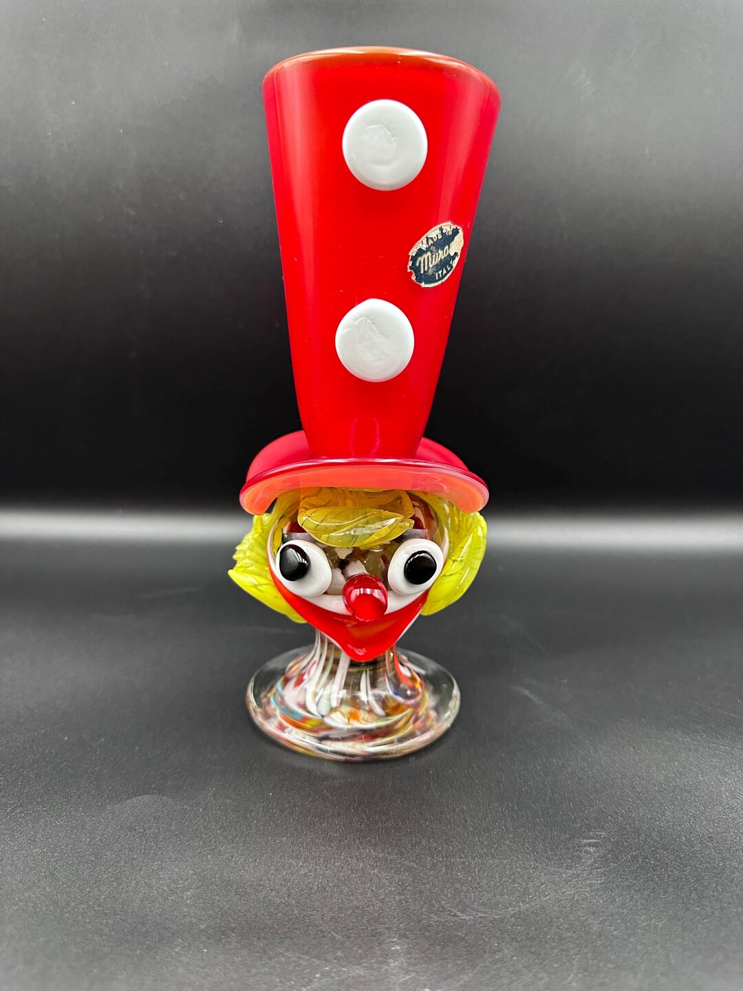 Vintage Murano Glass Clown Head Vase. Very Good Condition - Etsy
