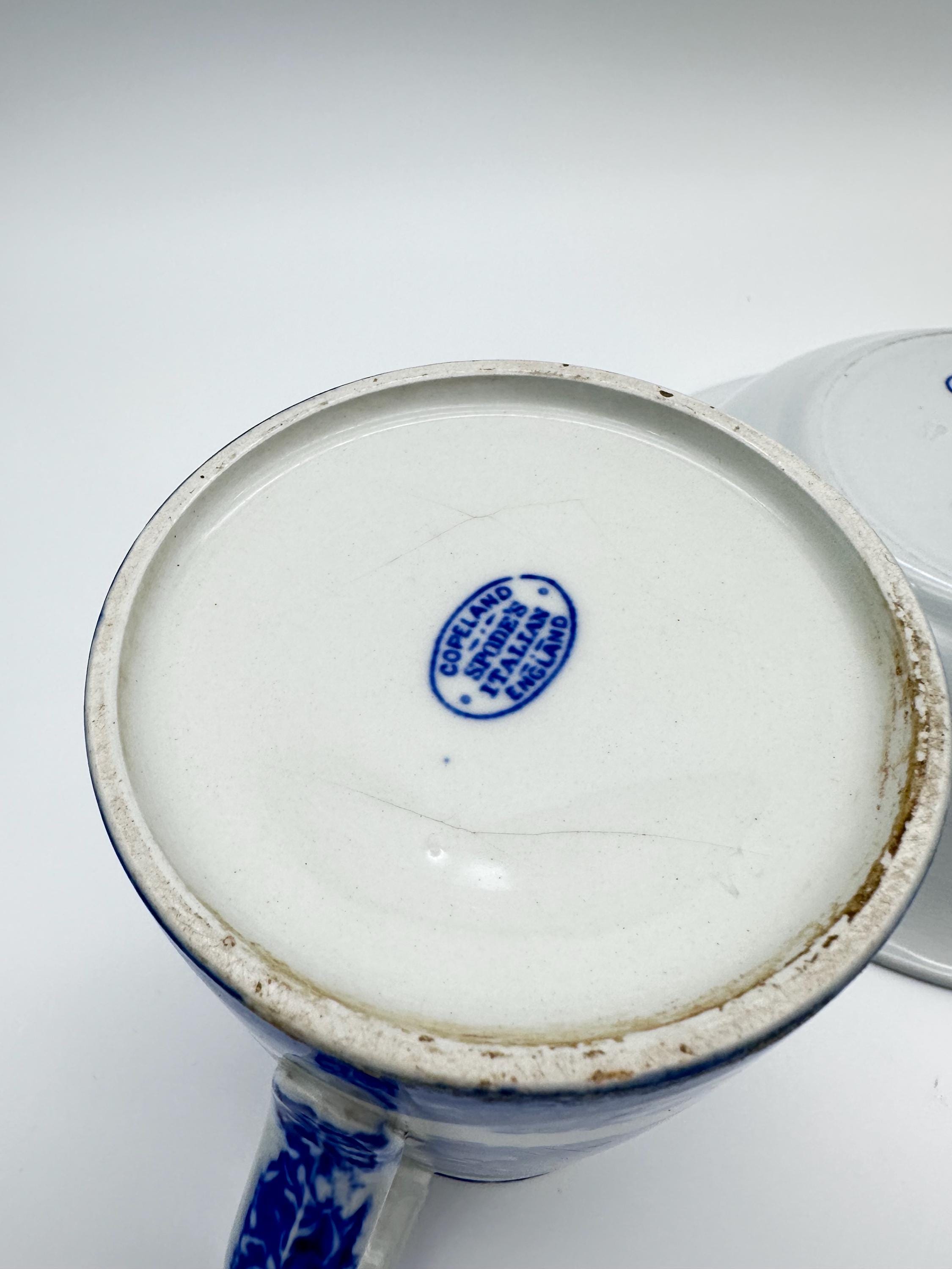 Vintage Spode Blue and White Italian Jug and Bowl - Etsy
