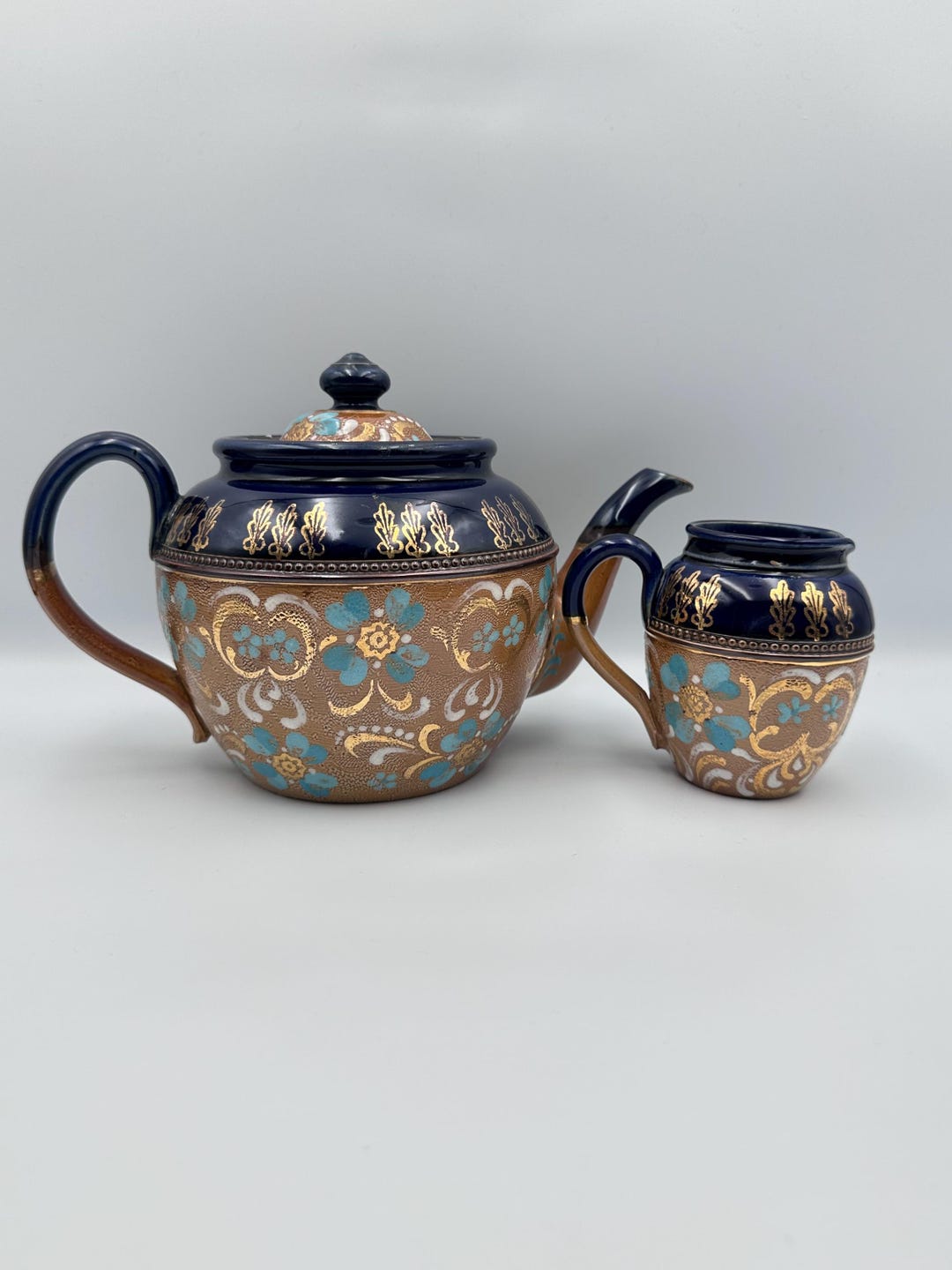 Vintage Royal Doulton Lambeth Slater Stoneware Tea Pot and Milk Jug - Etsy