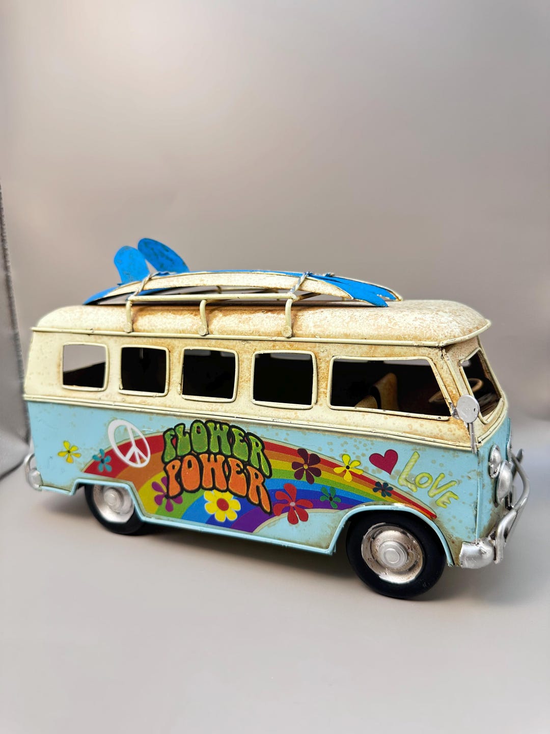 VW Camper Flower Power Model. Distressed Aged Look - Etsy